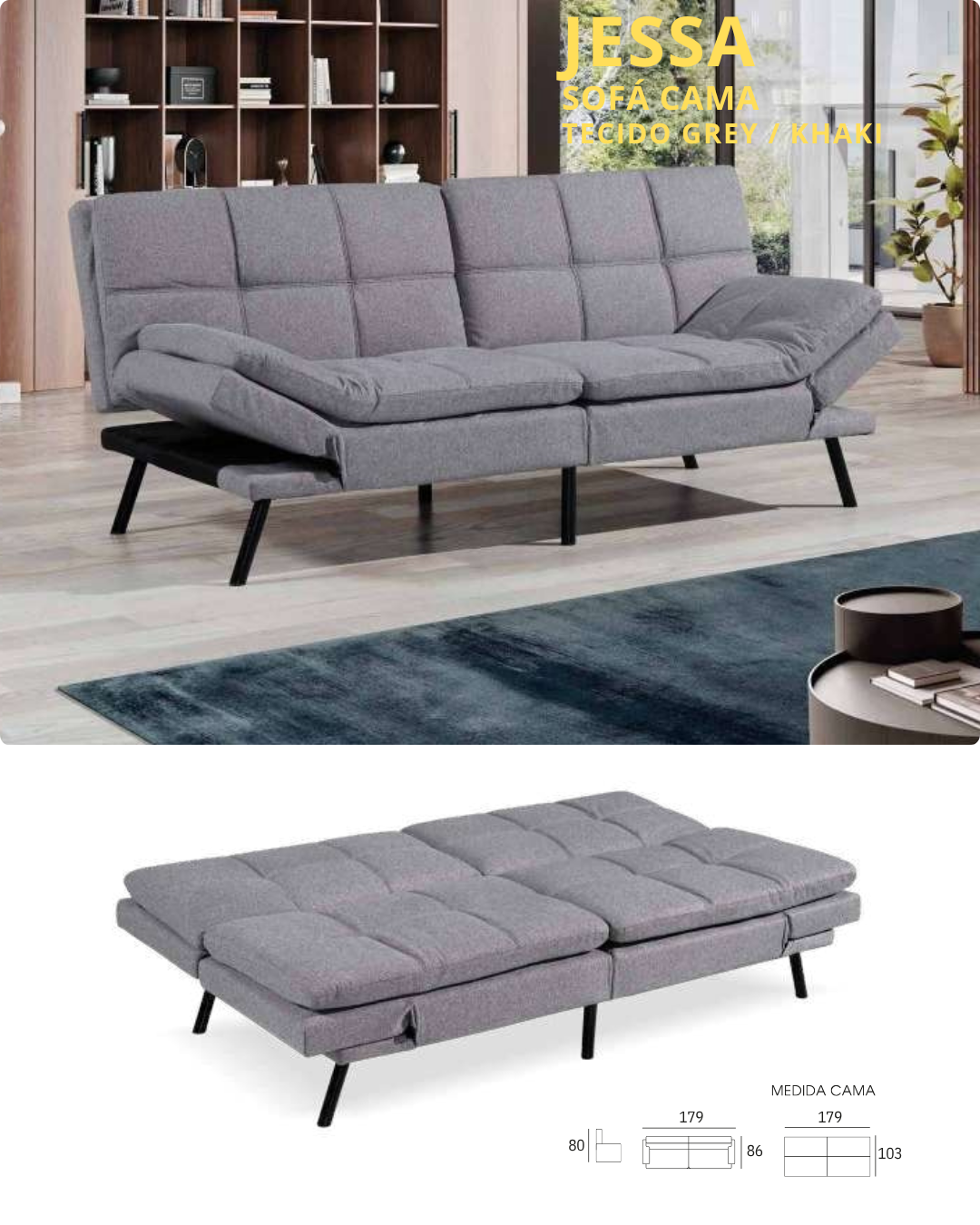 JESSA SOFÁ CAMA :: Studio Sofá Interior Design